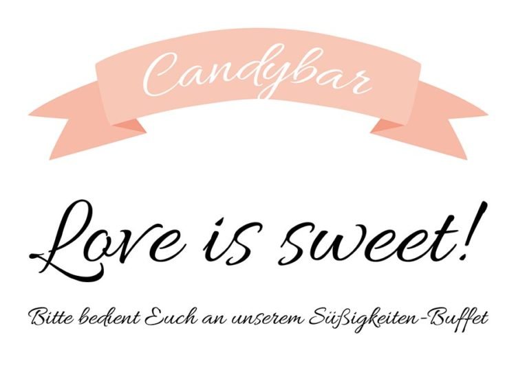 Candy Bar Schild kostenlos herunterladen & ausdrucken