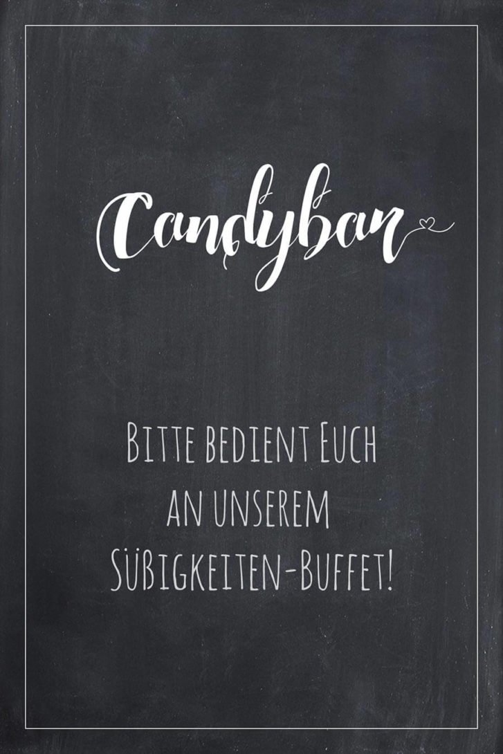 Candy Bar Schild kostenlos herunterladen & ausdrucken