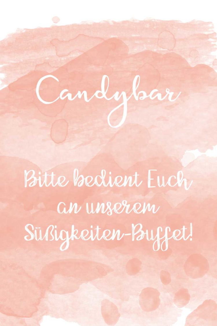 Candy Bar Schild kostenlos herunterladen & ausdrucken